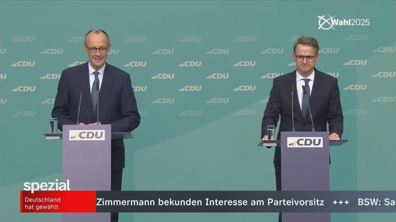 CDU-Chef Merz zur Bundestagswahl: Spreche heute mit der SPD