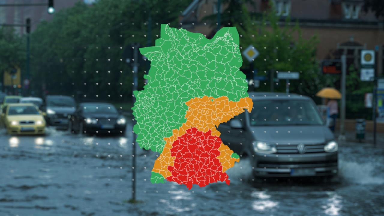 Karten: Hier wird vor Unwetter und Hochwasser gewarnt